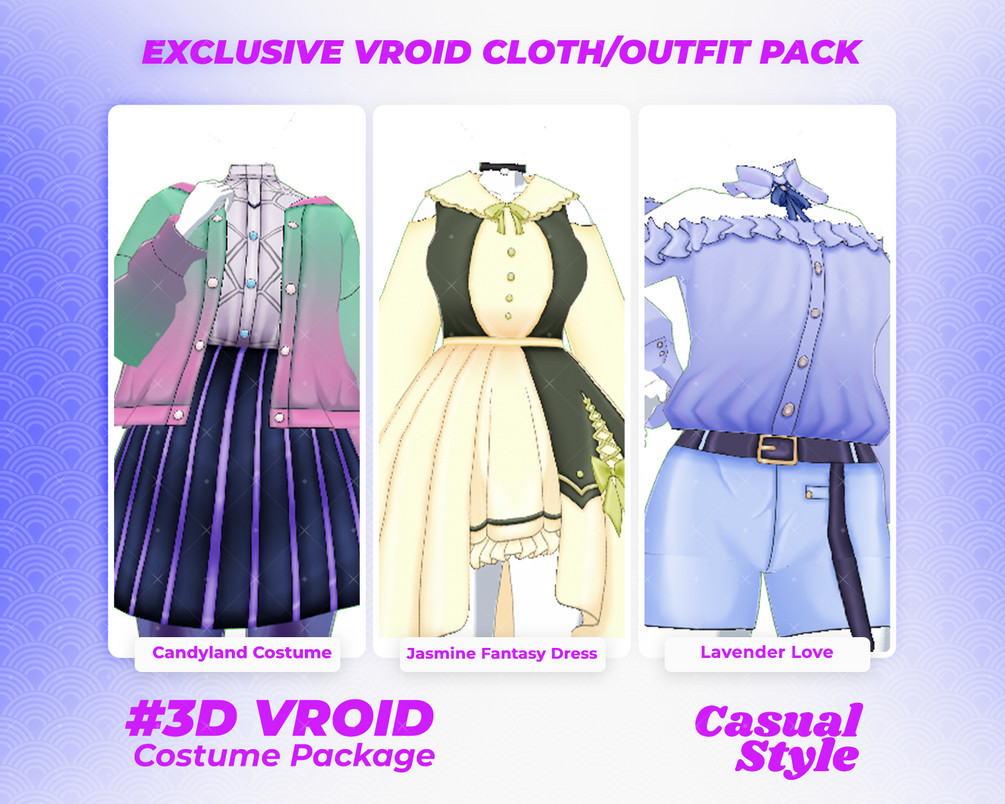 VRoid Streetwear Pack | Fashionable 3D Outfits for VTuber Models ...