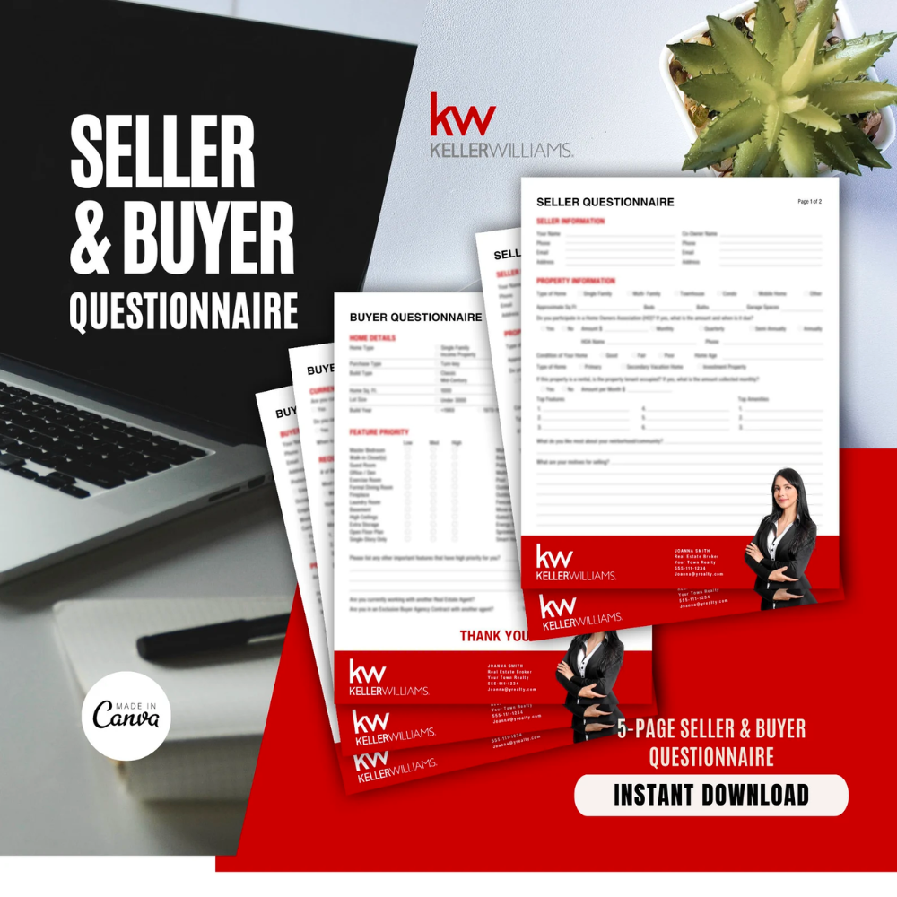 KW Keller Williams Seller & Buyer Questionnaire Bundle | KW Agent ...
