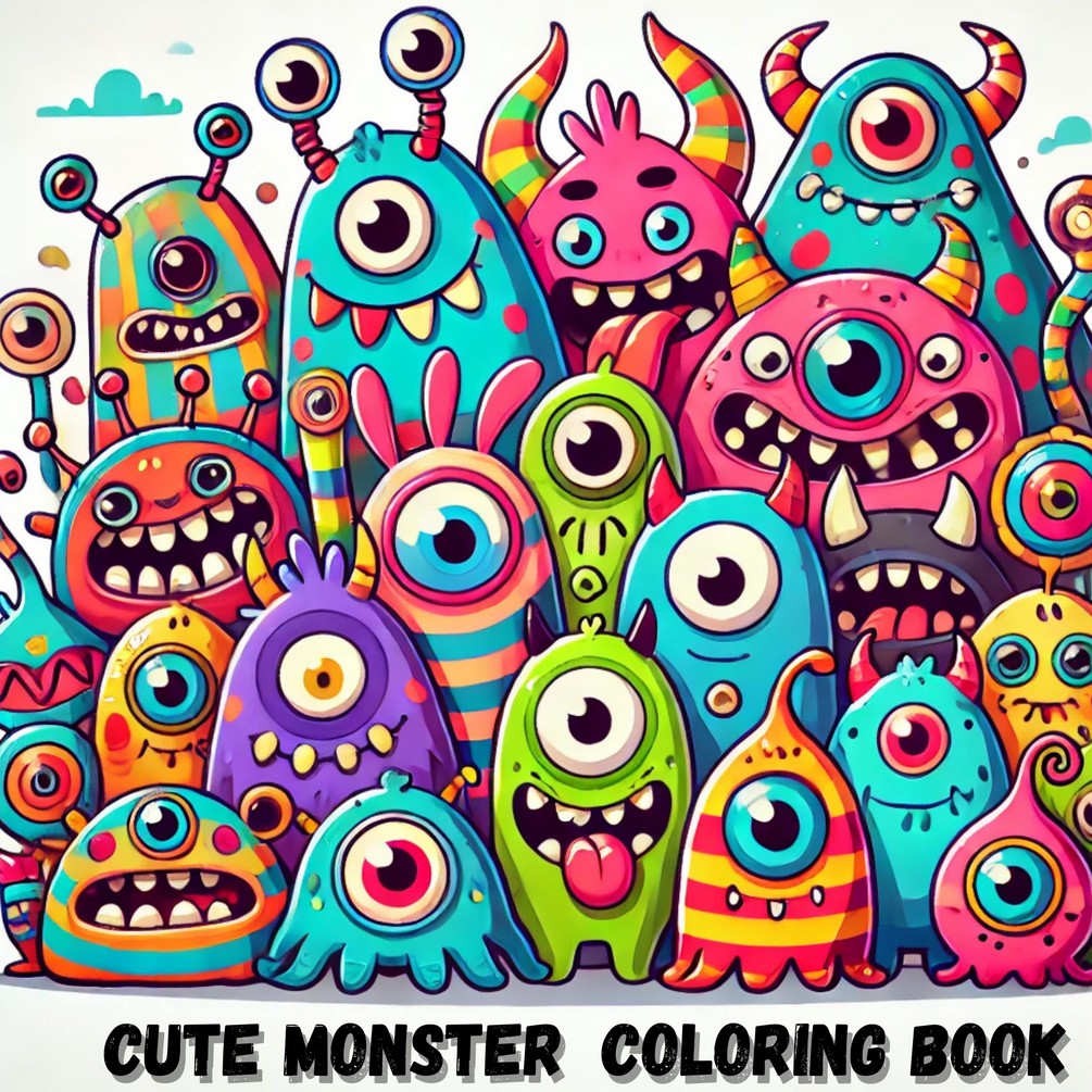 Monster Cute Coloring Book – 20 Adorable Monster Pages for Fun Coloring! 👾🎨