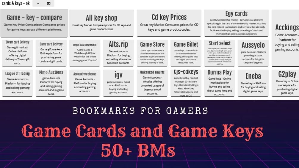 Game cards & keys - 50+ BMS
