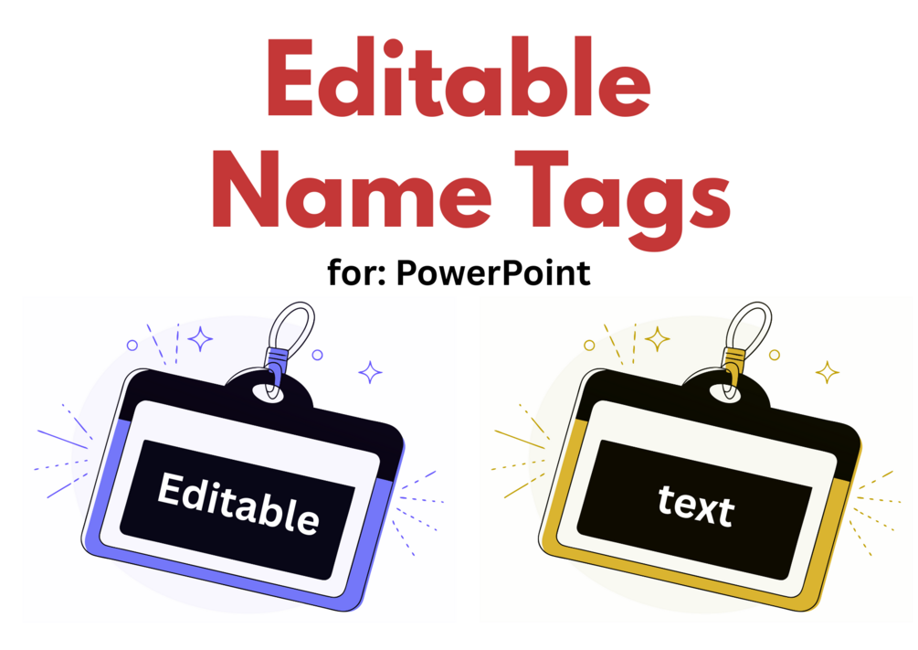 Editable Name Tags | PowerPoint Template for Teachers, Students, Labels ...