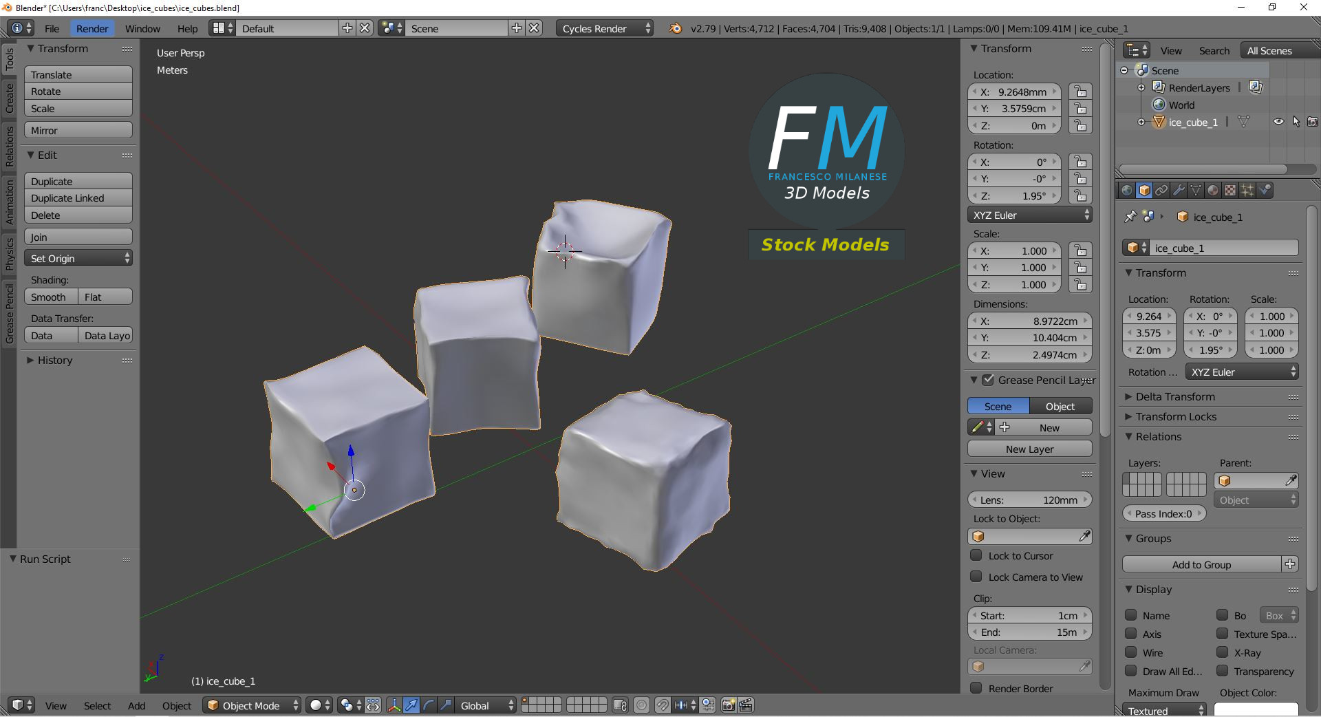 3D MODEL - Ice cubes
