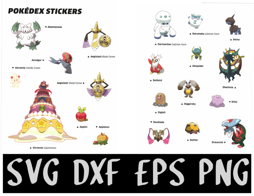 Pokemon Stickers & SVG Bundle
