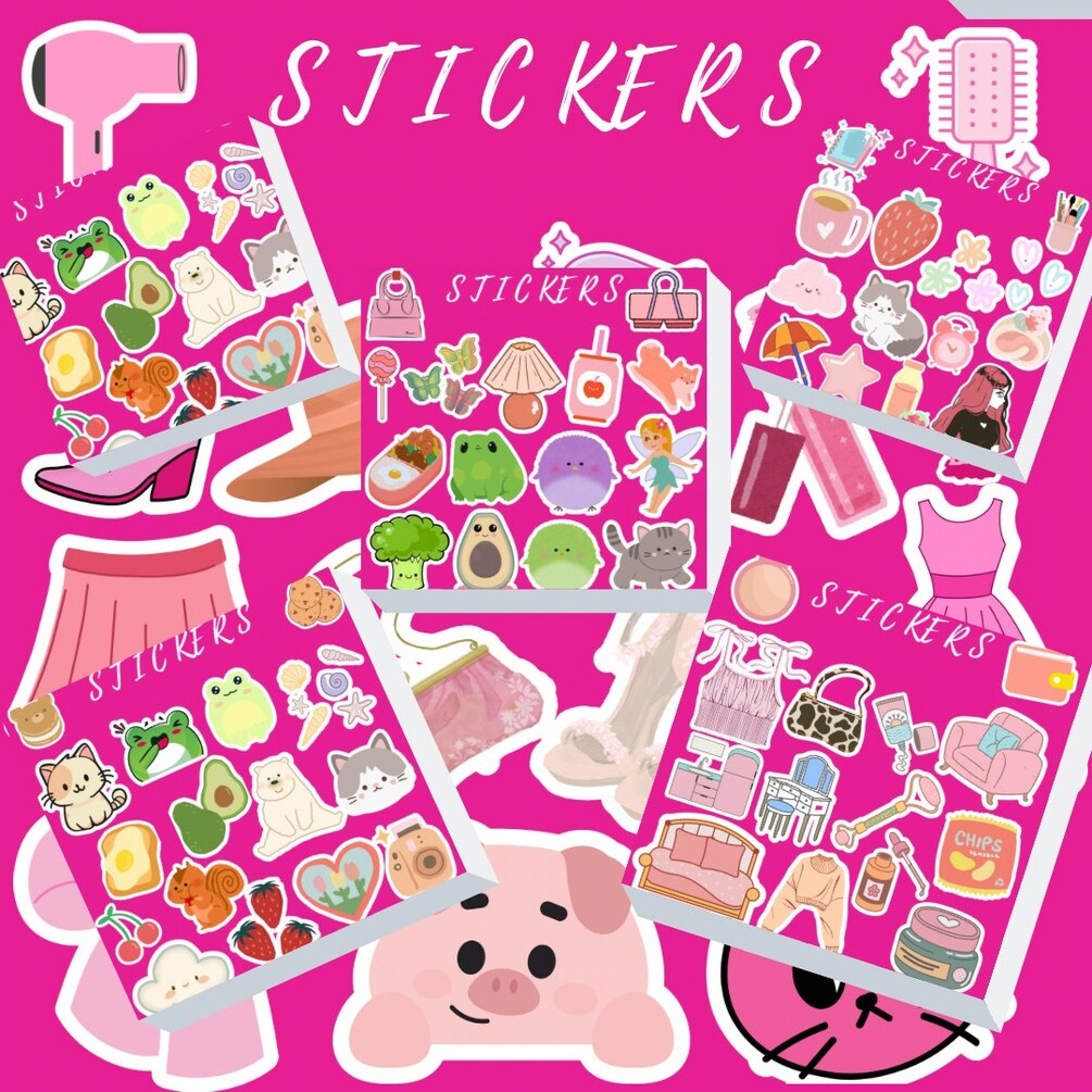 Cute Stickers: Girly Pink