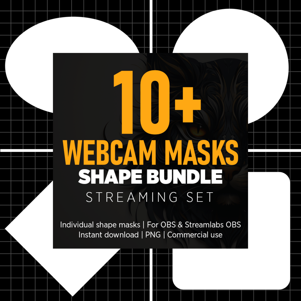 Webcam Mask Shape Overlay Bundle for OBS, SVG Shape Masks For Streaming ...