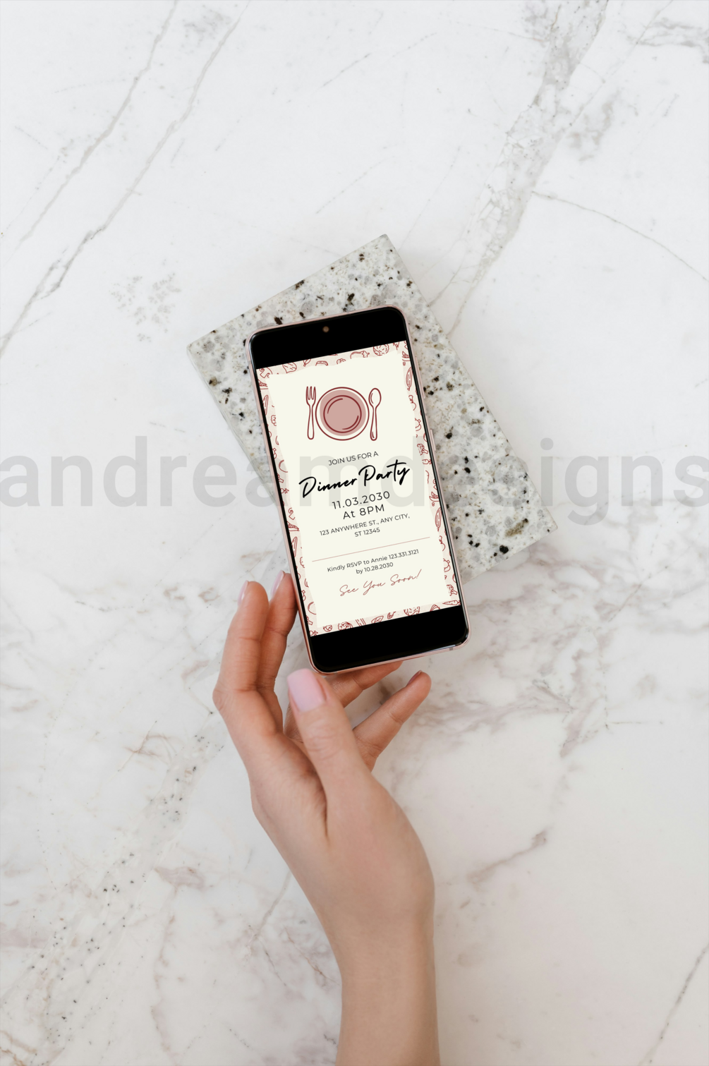 Handdrawn Vintage Dinner Party Instagram Story Template