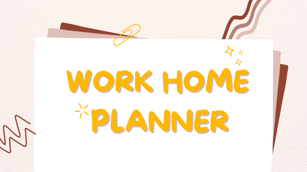 Work From Home planner - Daily Planner, Weekly Planner