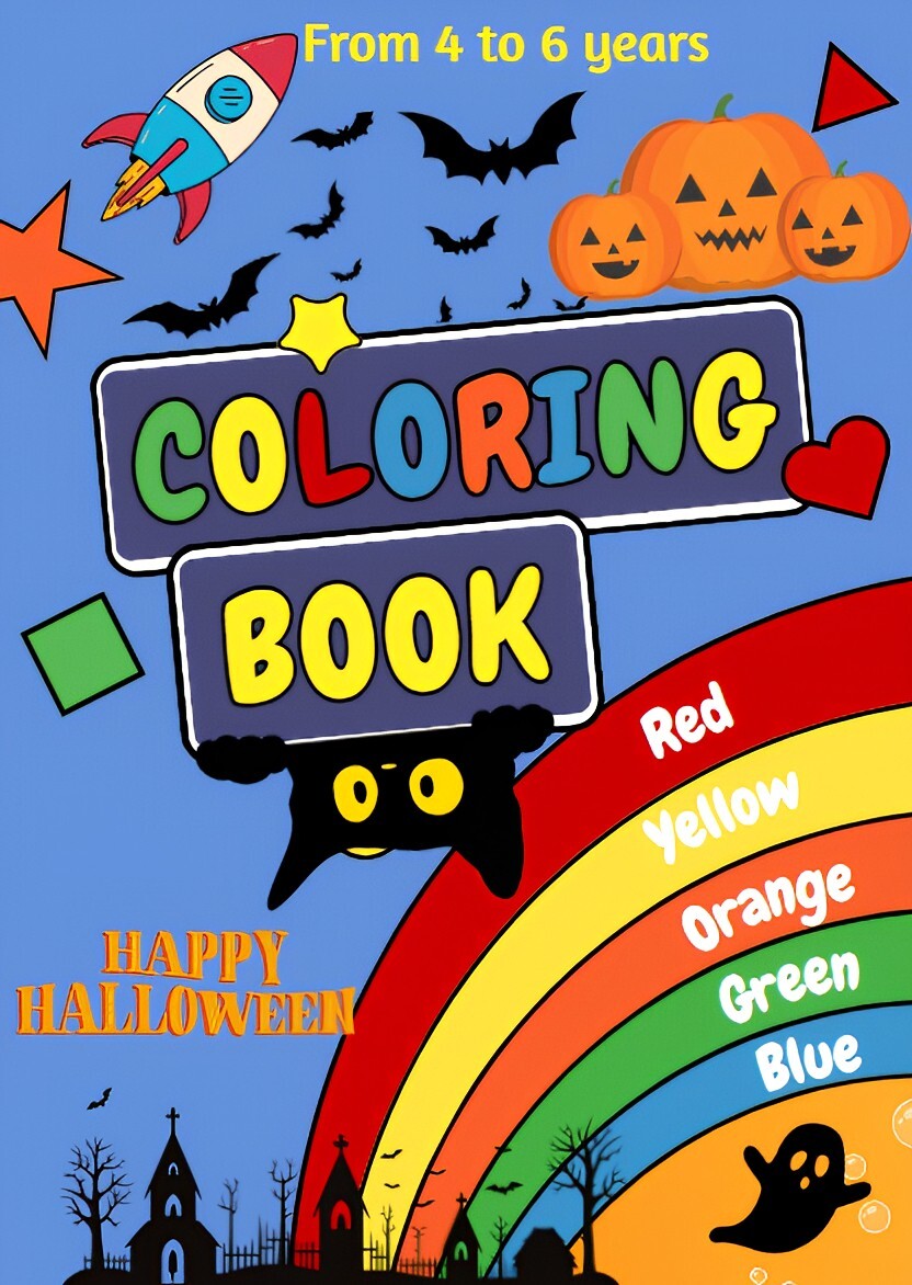 coloring book a happy Halloween