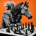 Zebra Chess Grandmaster – Surreal Digital Art Download