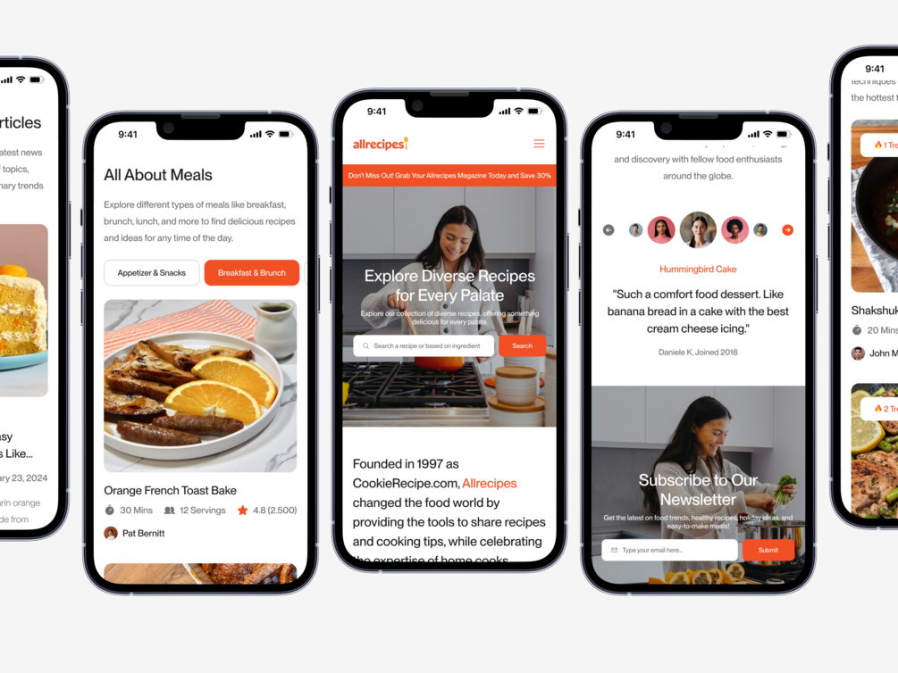 Redesign Allrecipes Landing Page Website