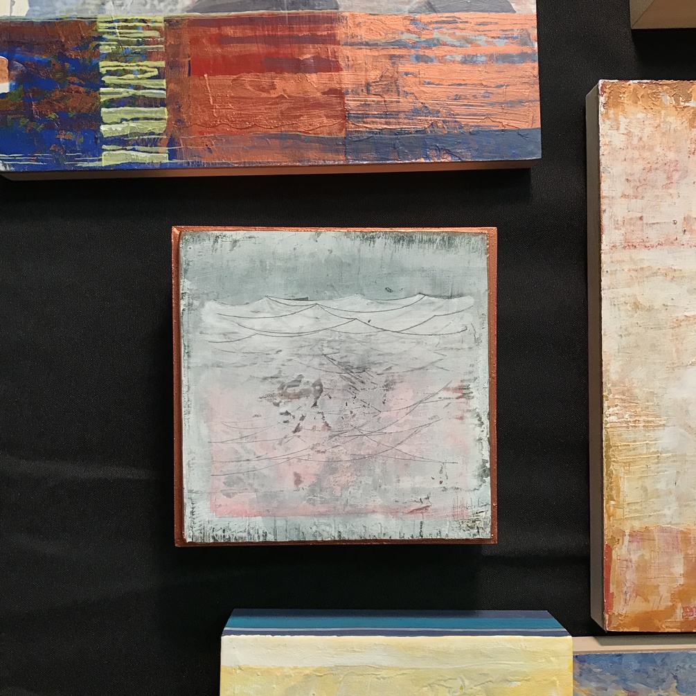 Adrian Johnston Wave Painting_5x5 on Wood/Copper