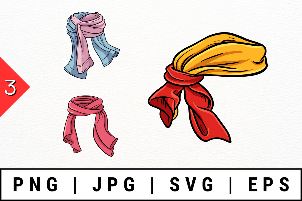Colorful Scarves SVG Vector Art