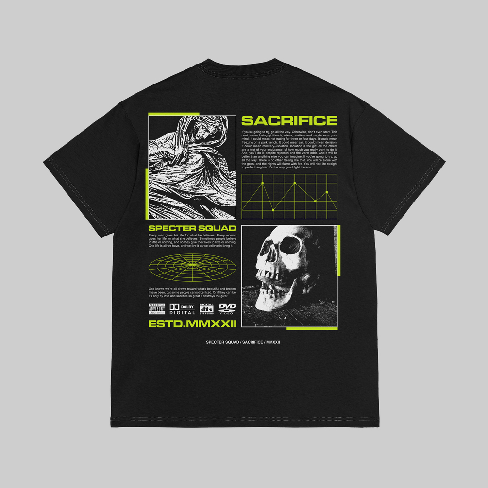 Premium SACRIFICE Design Oversized T-Shirt Mockup