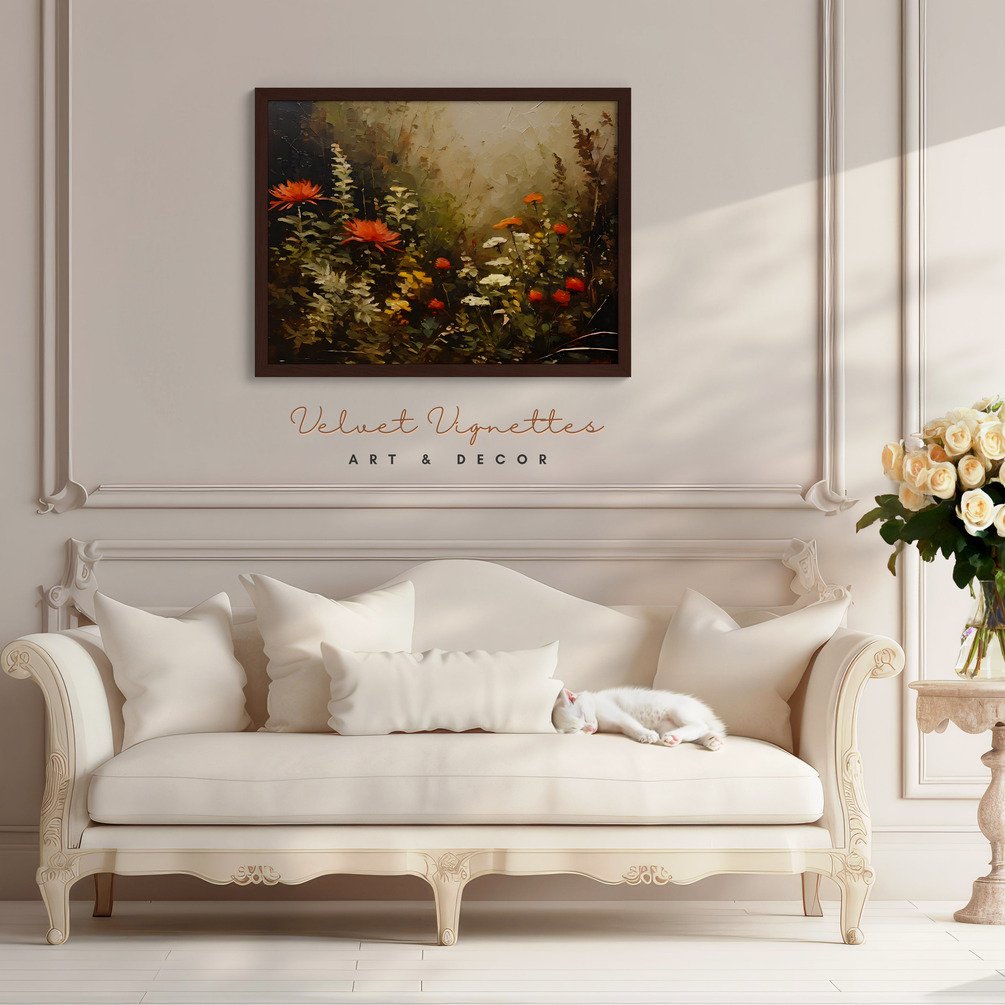 Velvet Vignettes Vintage Wildflower Art Print | Rustic Boho Oil ...