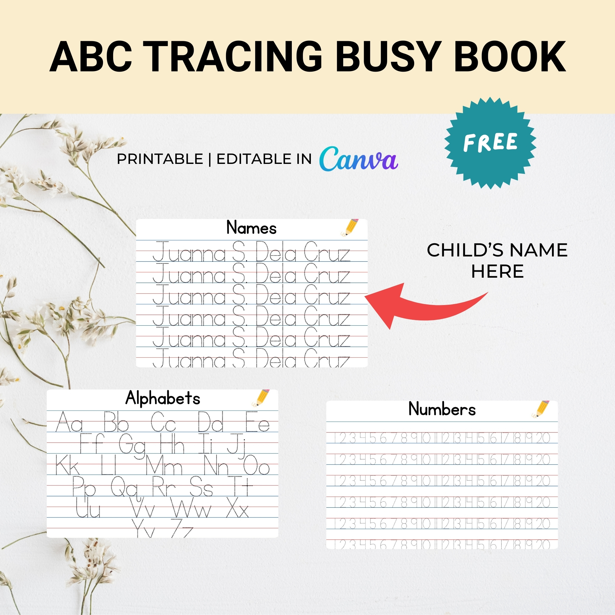 ABC Tracing Book | Printable Tracing Activity Book | Toddler Busy Book ...
