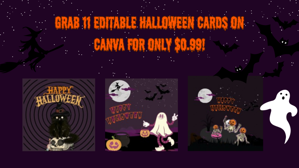 Spooky Halloween Cards - Editable Canva Templates