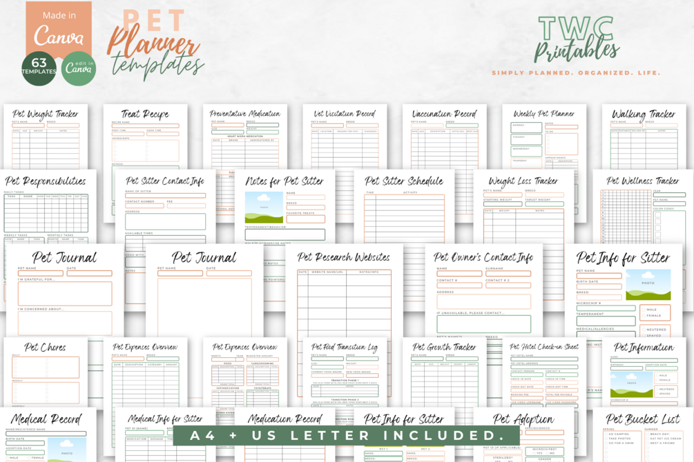 Pet Planner Canva Templates | TERRA