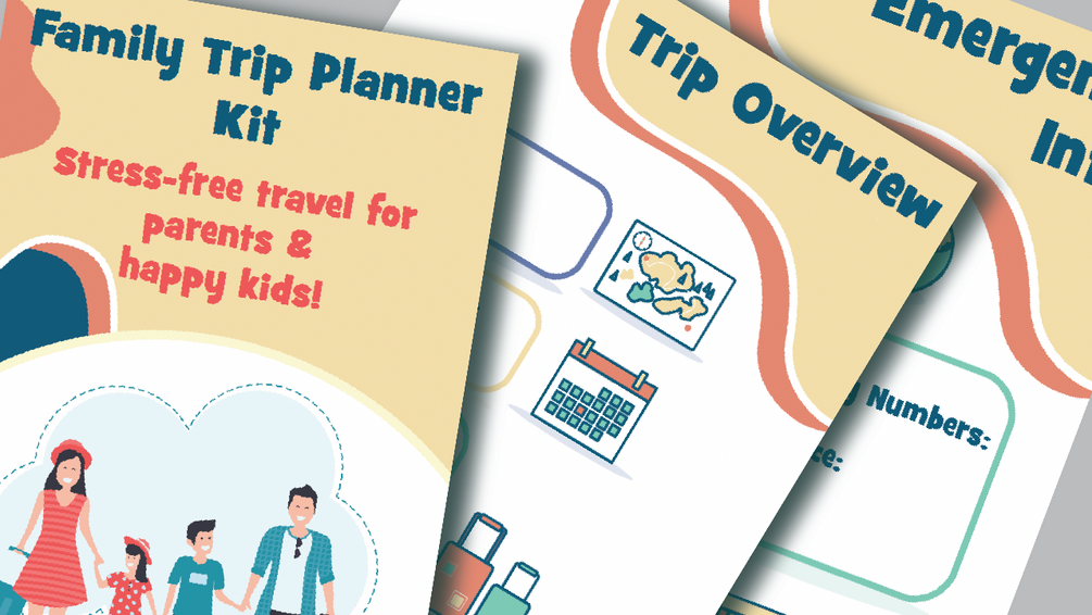 ️ Family Trip Planner Kit – Printable Travel Organizer for Parents & Kids