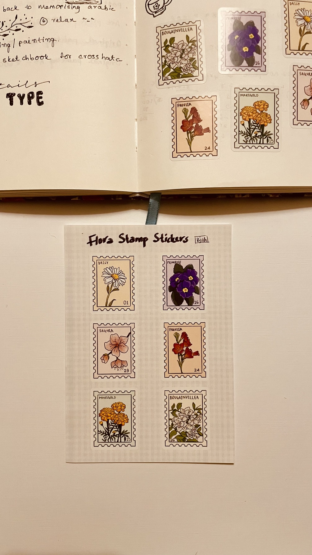 Floral Stamp Stickers