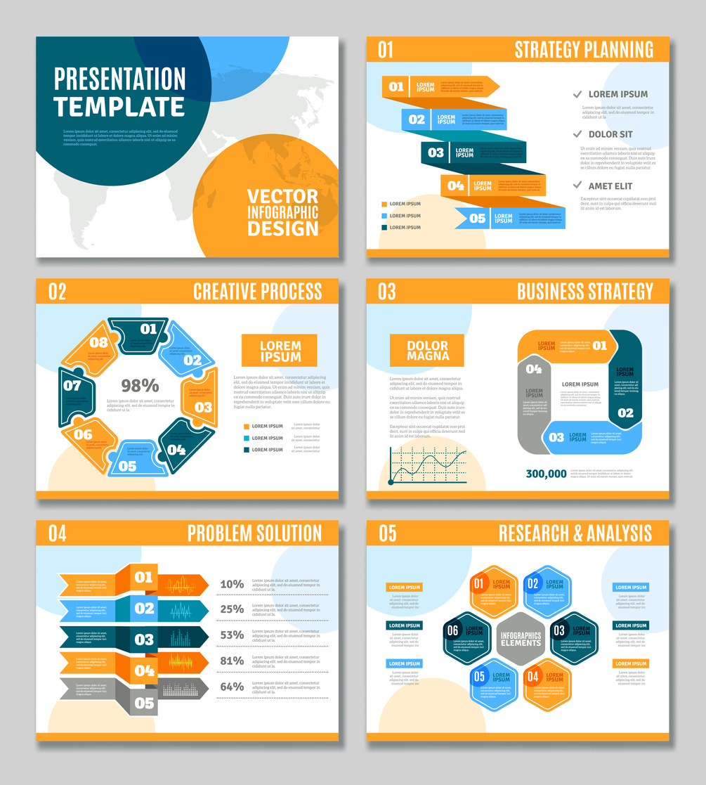 Orange Infographic presentation set