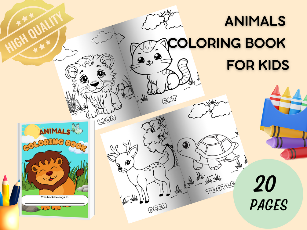 Animals Coloring Book for Kids Printable