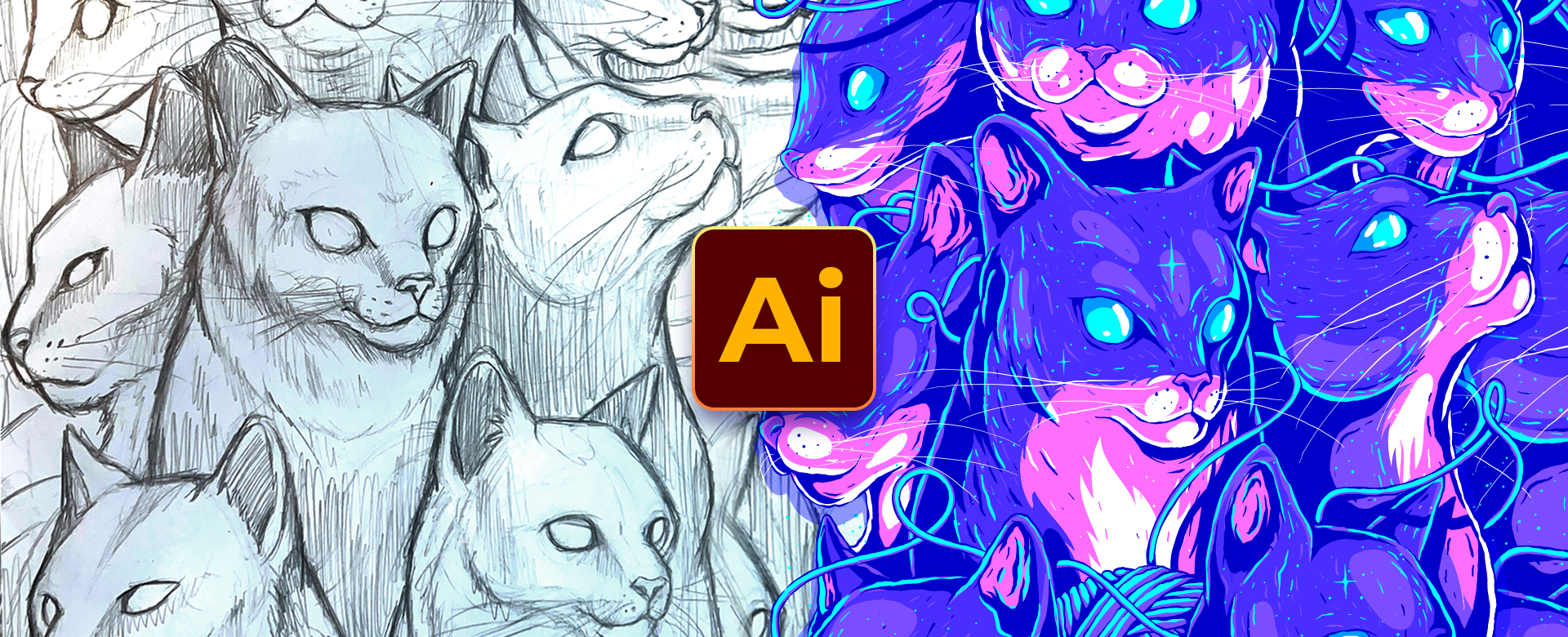 Cats Illustration Process in Adobe Illustrator - Time-lapse - Fernando ...