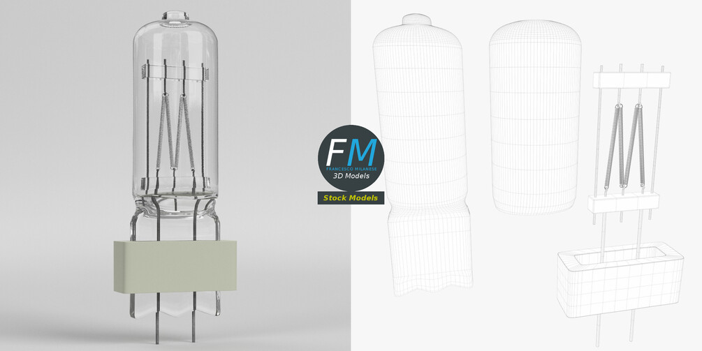 3D MODEL - High power halogen lamp
