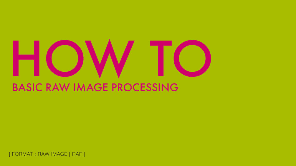 HOW TO / Basic RAW Image Processing
