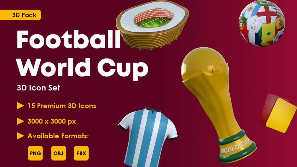 Football World Cup 3D Icon Set