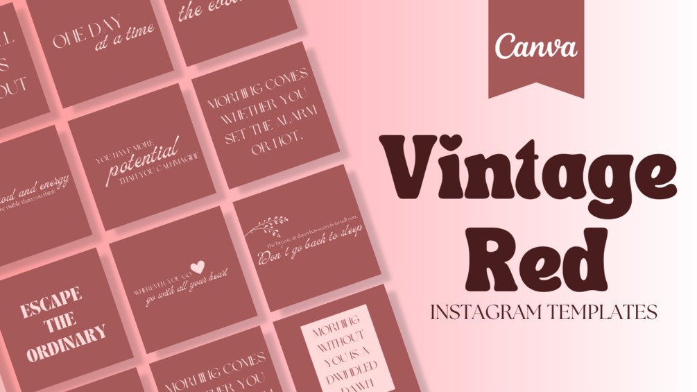 FREE Vintage Red Instagram Post Template, Free Ready To Post, Wallpaper