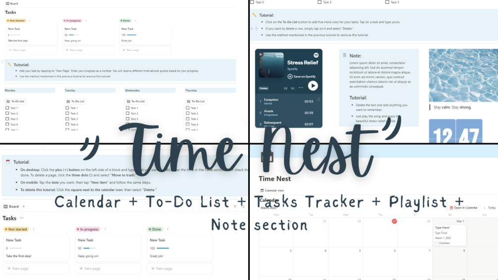 Time Nest : All in one product (to-do list + calendar + tasks tracker)