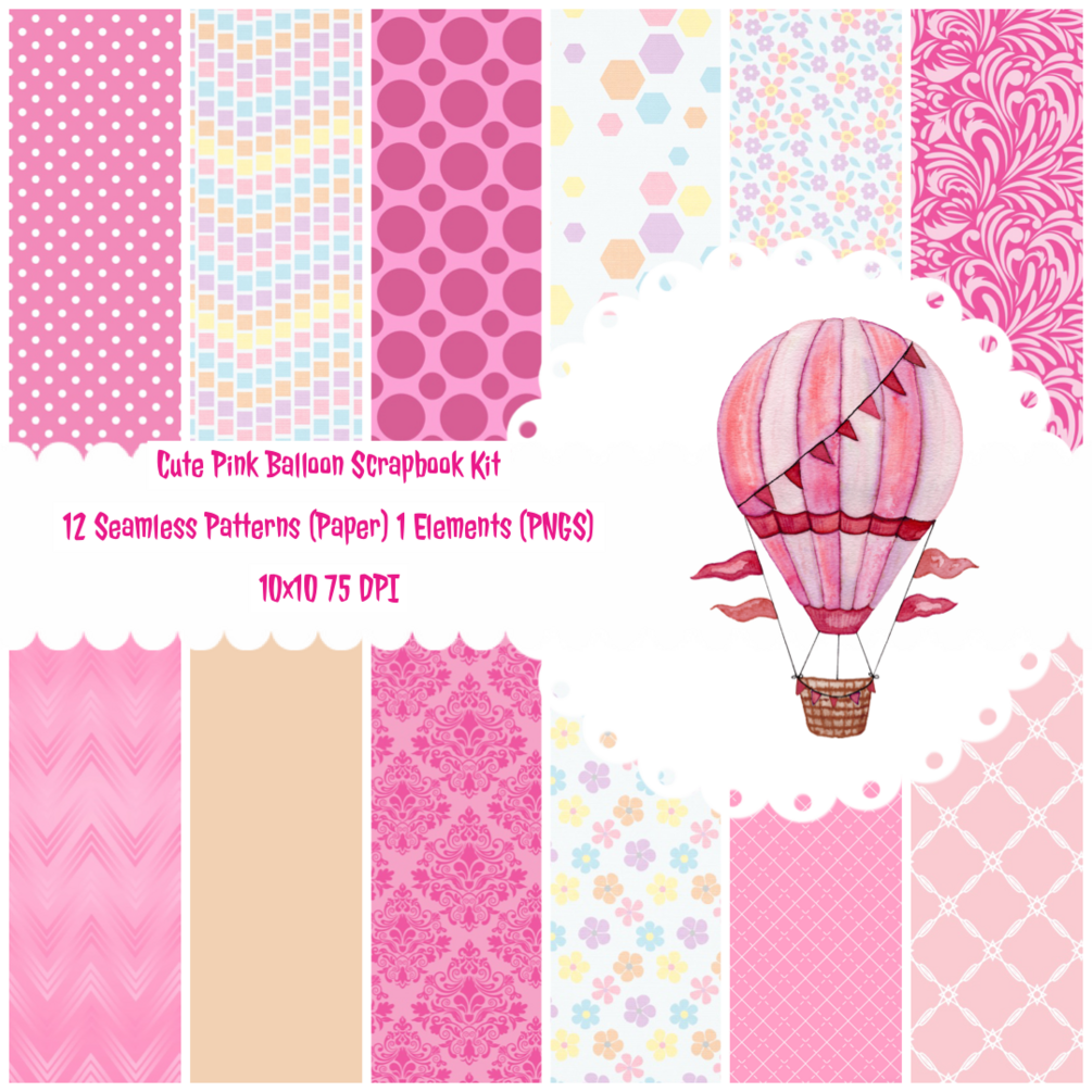 Cute Balloon Scrapbook Kit