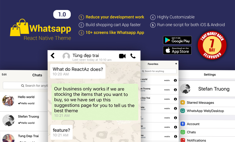 Whatsapp UI - React Native Full Theme