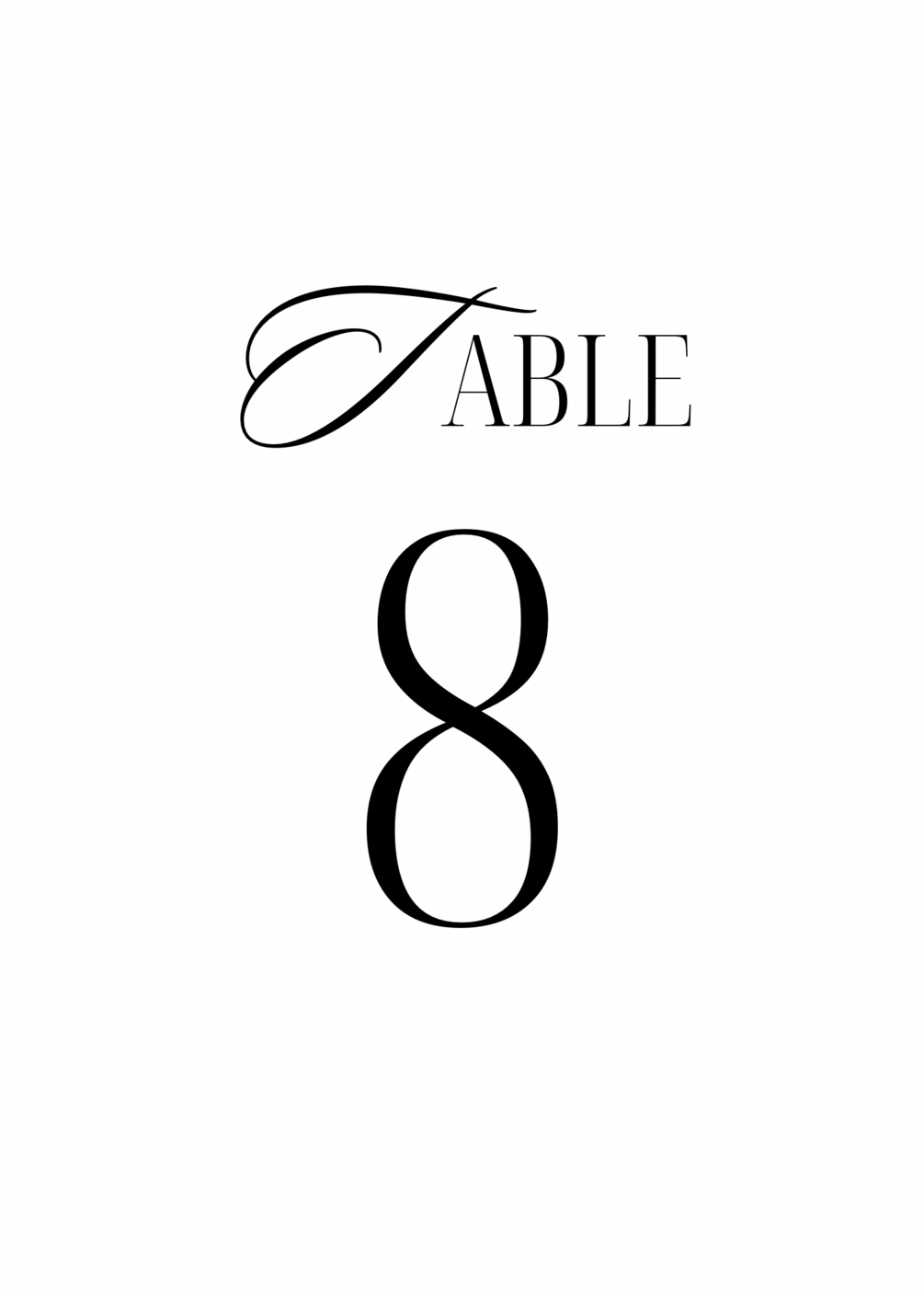 Printable table numbers