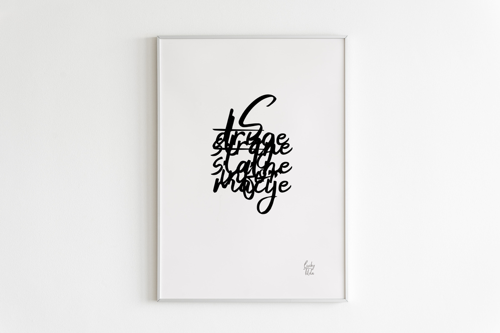 Typography Poster, Black and White Poster, Original Work, White ...