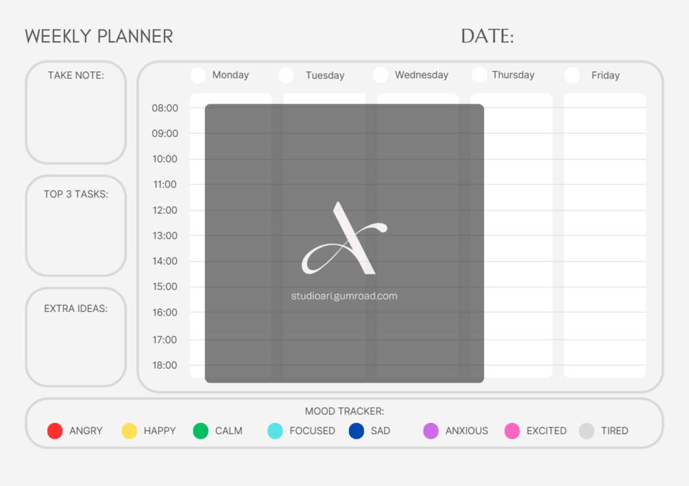Weekly Planner – Minimal & Undated (Printable PDF)