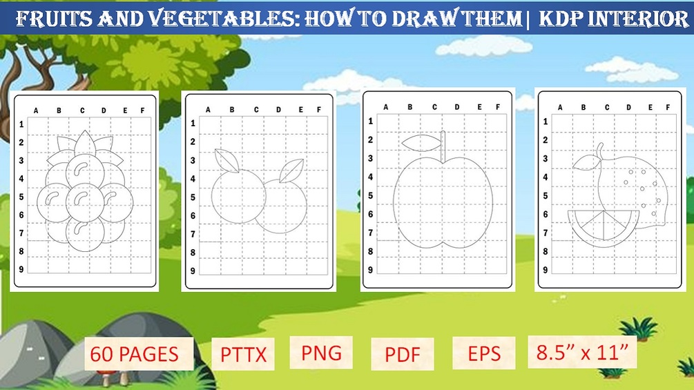 Fruits and Vegetables: How to Draw Them | KDP Interior