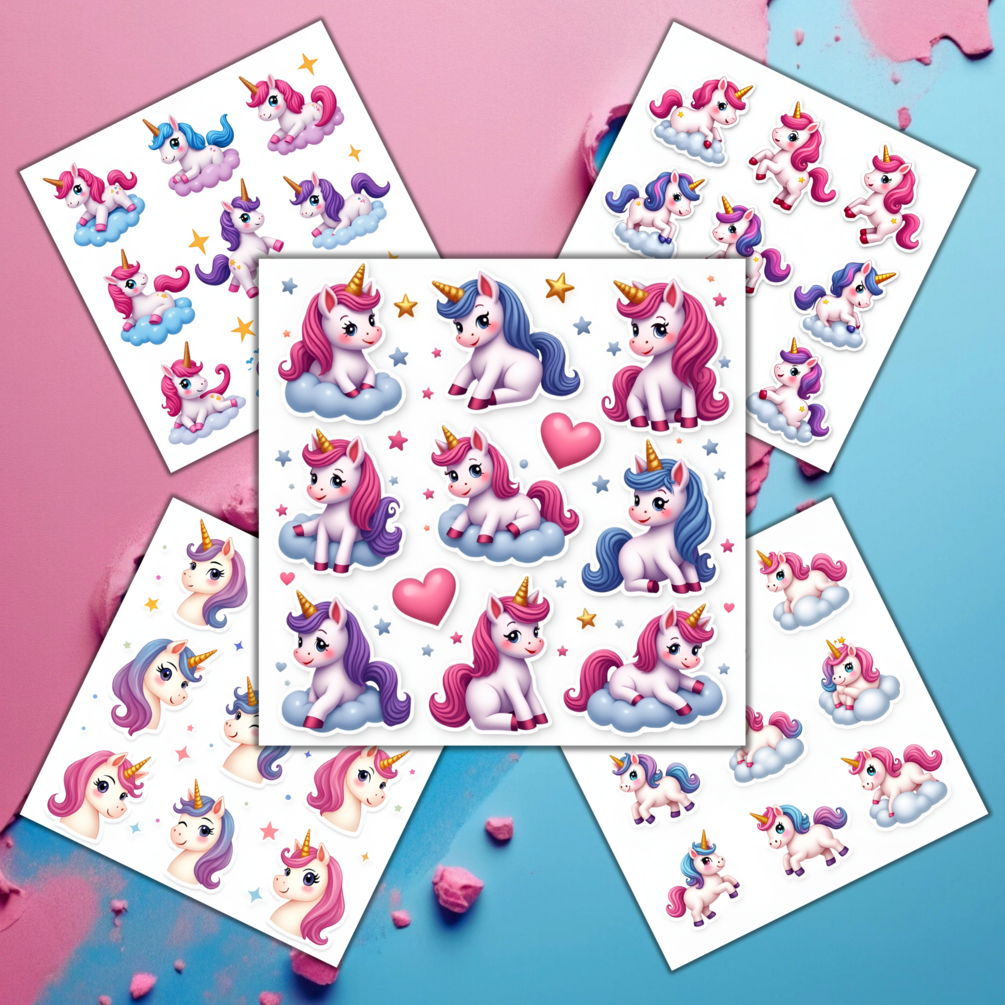 Cute +200 Unicorn Digital Stickers | Magical Designs for Every Project