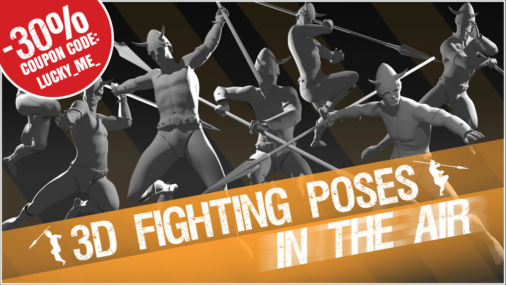 3D Fighting Poses "In The Air"