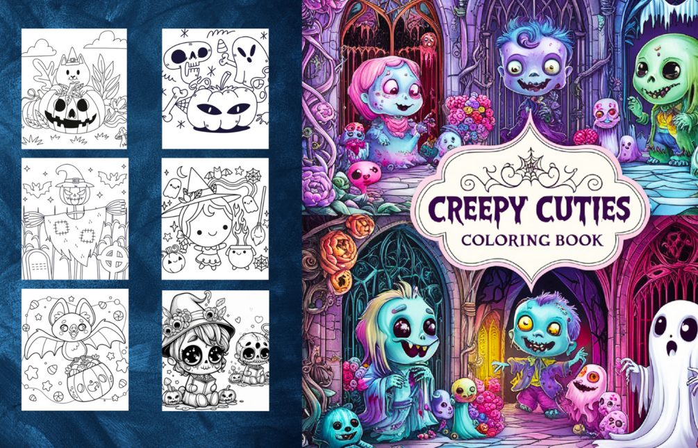 Creepy Cutie: Coloring Book for Adults and Teens Featuring Goth Kawaii ...