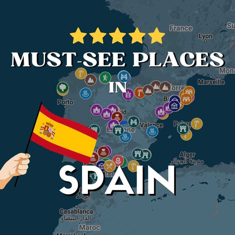 Must-see places in Spain interactive Google Maps with pins - 100 must ...
