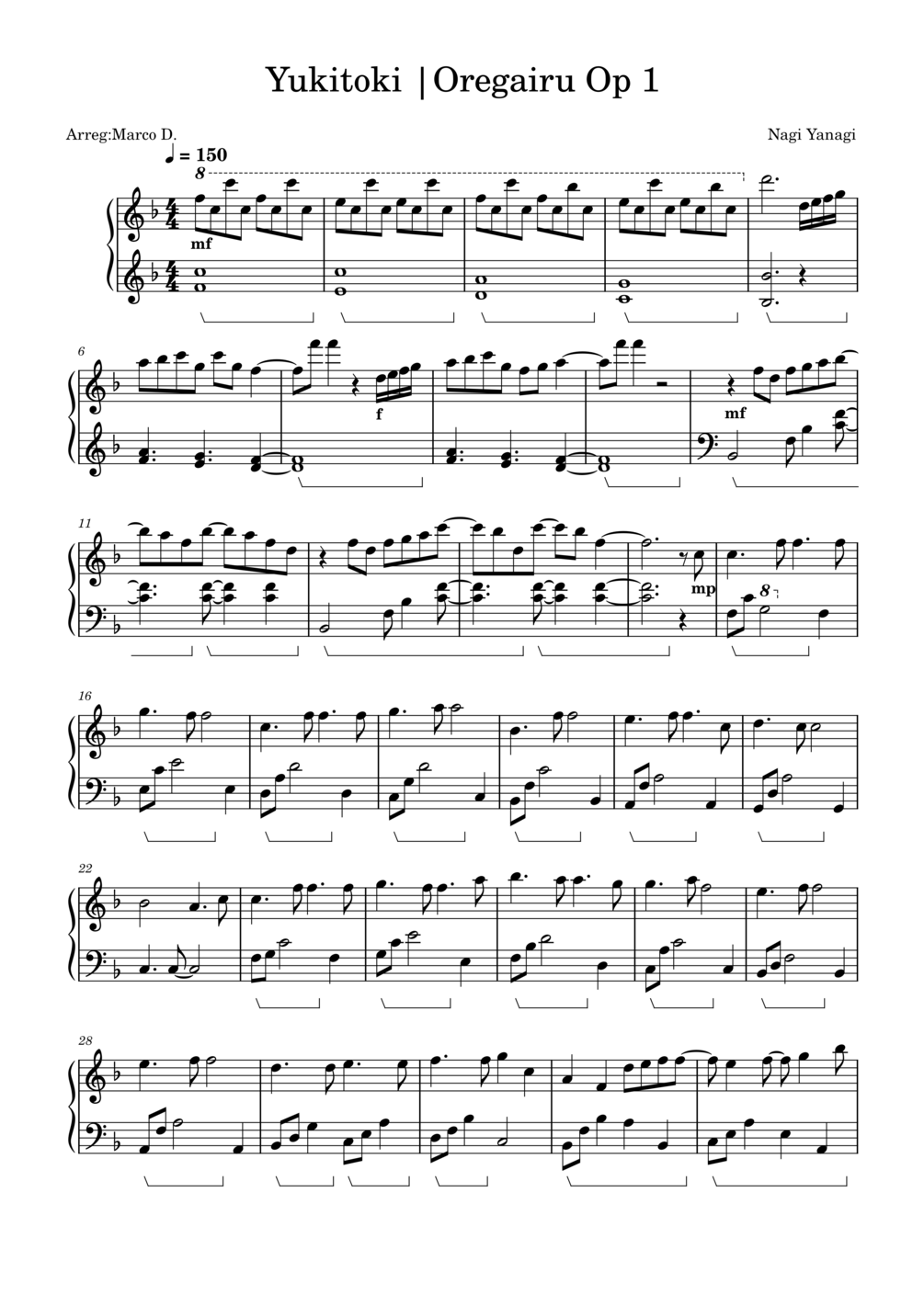 Yukitoki | Oregairu Op 1 SHEET + MIDI