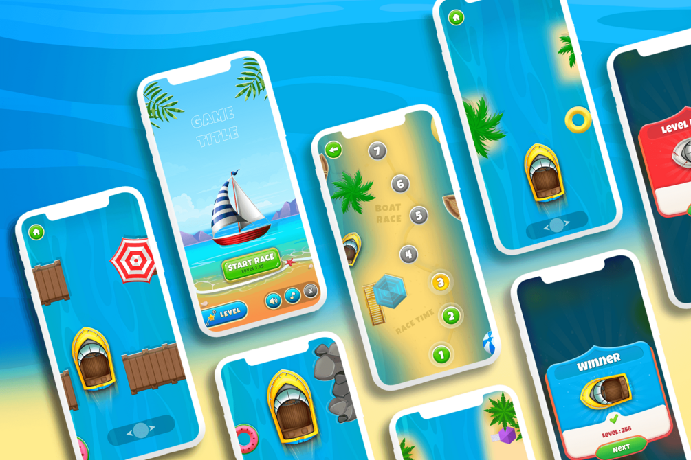 Boat Racing Game UI UX