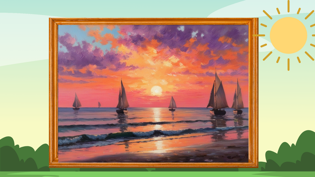 3D Sunset Ocean Waves Samsung FRAME TV Art, 3D Frame Tv Digital ...