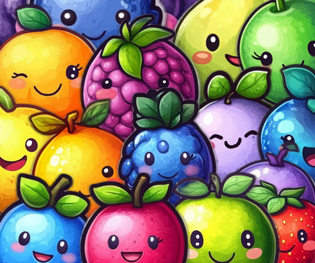 Cute Kawaii Clipart - Cute Fruit Clip Art, Cute Food Png, Clipart Mega ...