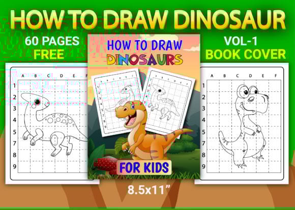 How to Draw Dinosaur with Book Cover