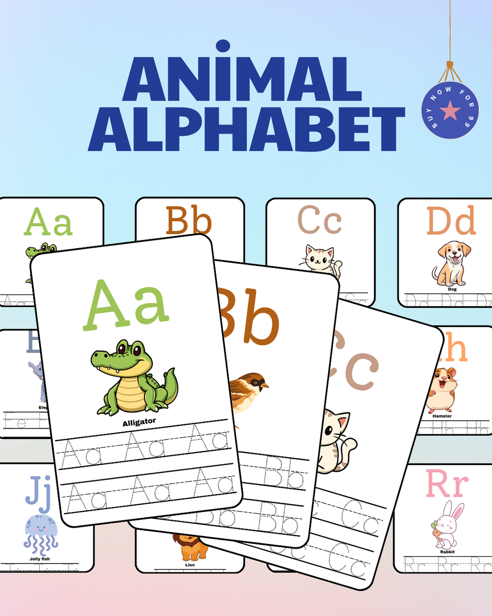 Animal Tracing Alphabet Letters for Kids