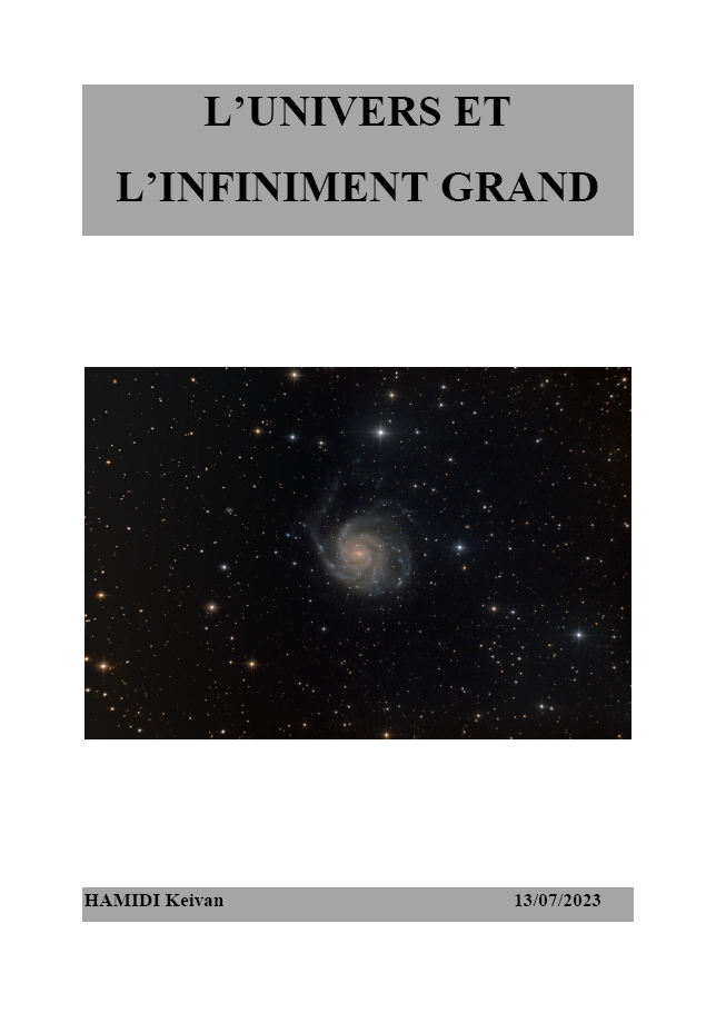 L'univers et l'infiniment grand