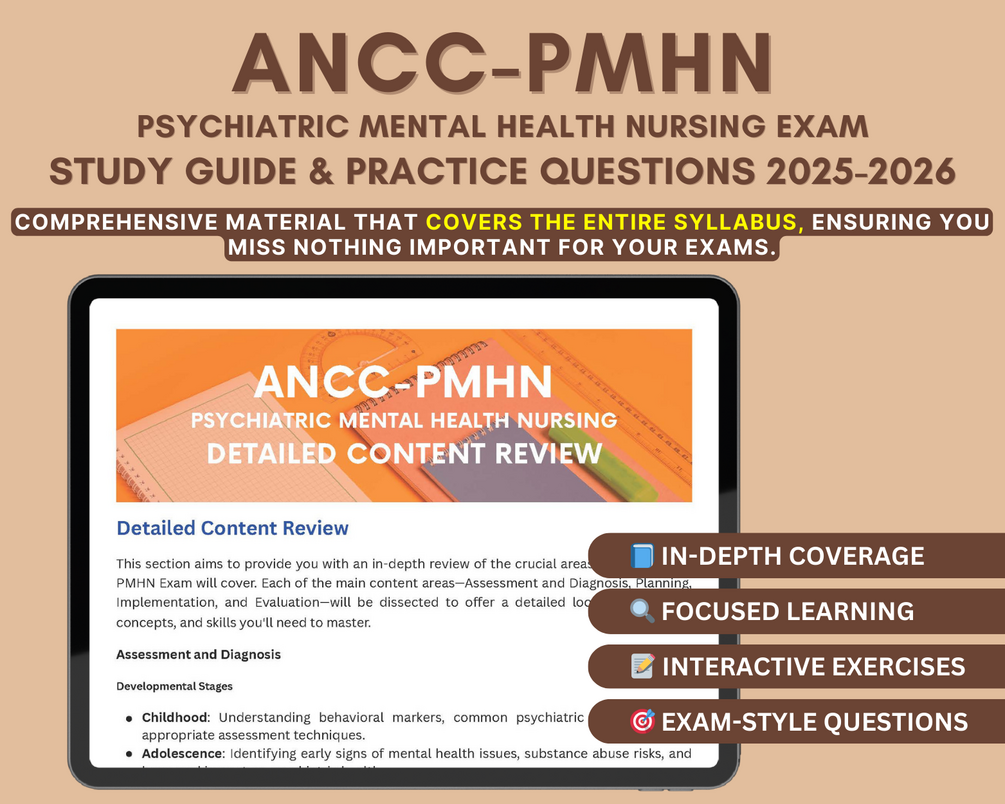 ANCC-PMHN Exam Study Guide 2025-2026 | Comprehensive Guide for ...
