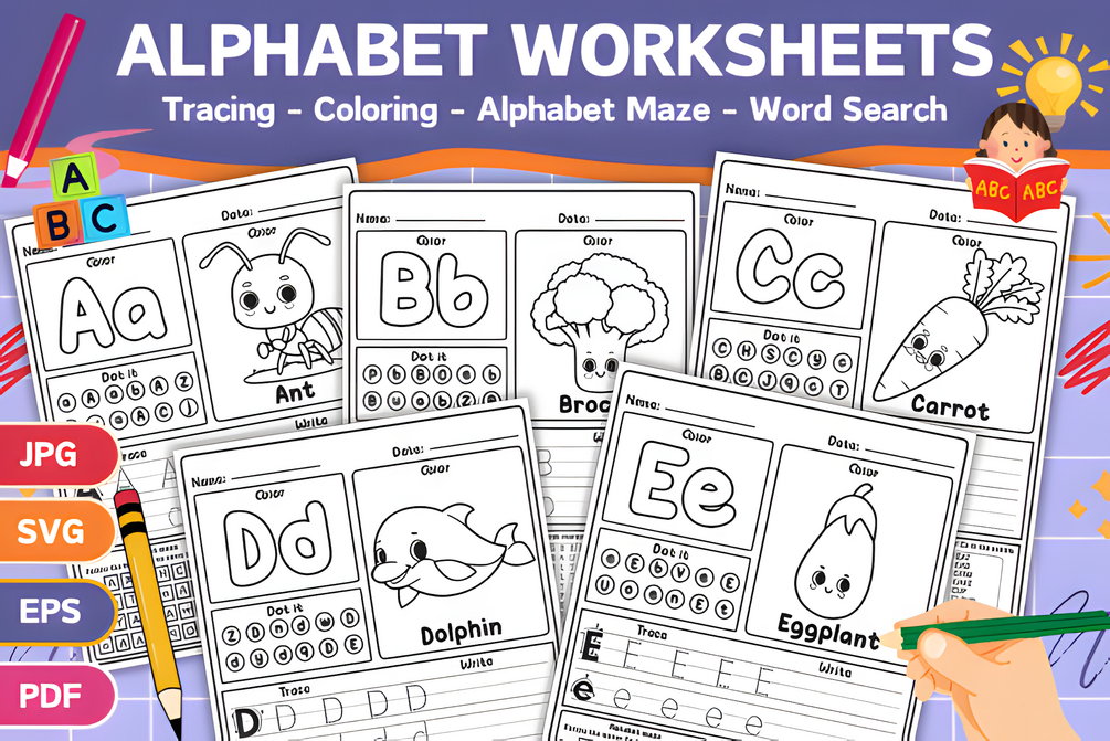 Printable Alphabet Worksheets for Kids – Fun & Engaging Early Literacy ...
